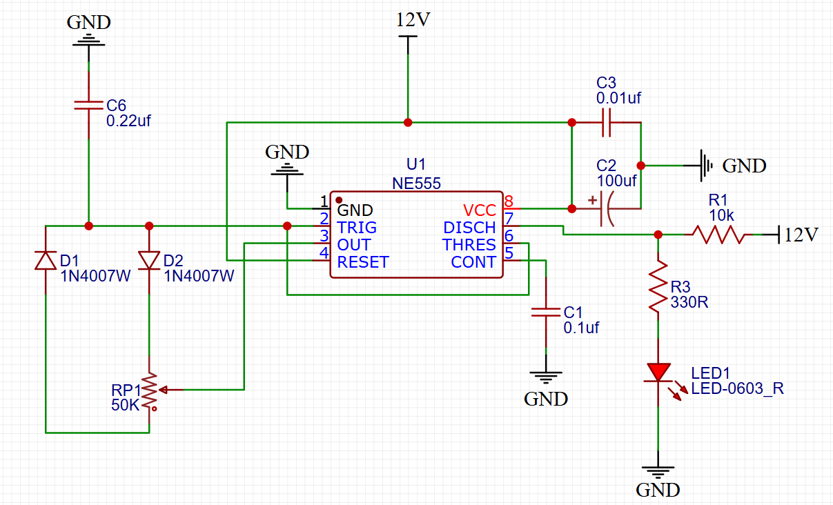 NE555 PWM LED Dimmer Circuit (12V) - CHIRAYIL